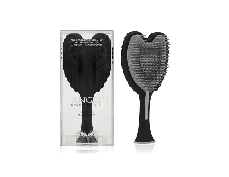 Tangle Angel Classic Detangling Brush Soft Touch Black – The Hair Room ...
